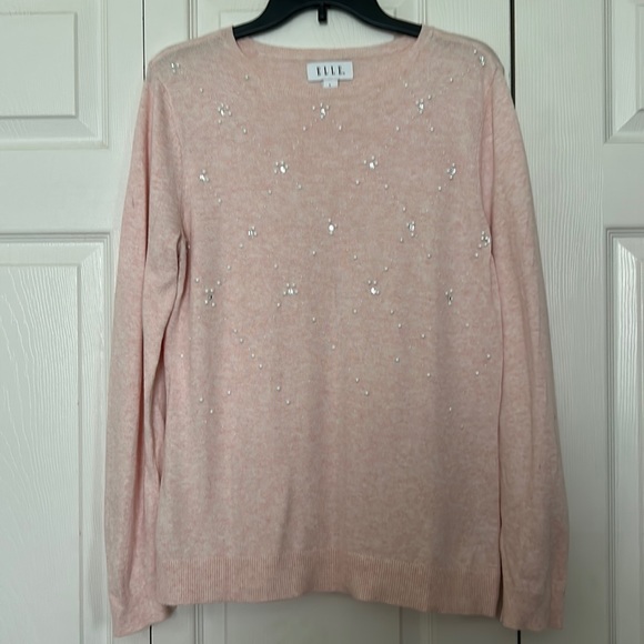 Elle | Sweaters | Light Pink Pearled Elle Sweater | Poshmark